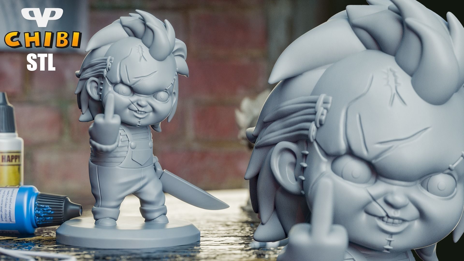 Chucky Chibi STL for 3D Printing ChibiSTL 3D model 3D printable | CGTrader