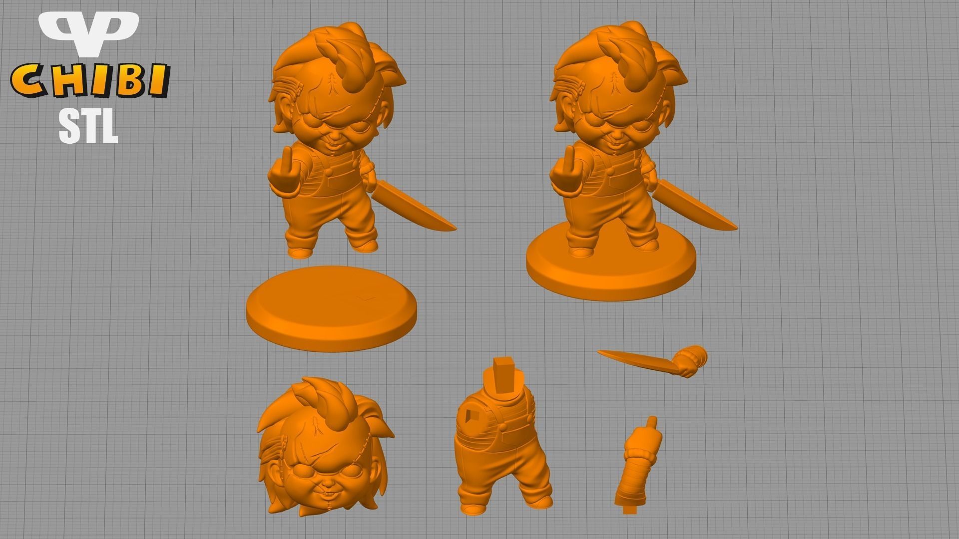Chucky Chibi STL for 3D Printing ChibiSTL 3D model 3D printable | CGTrader