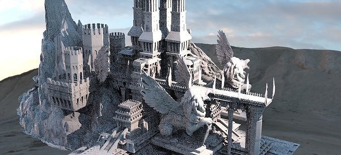 Lion Ancient Temple towers 3 3D model | CGTrader