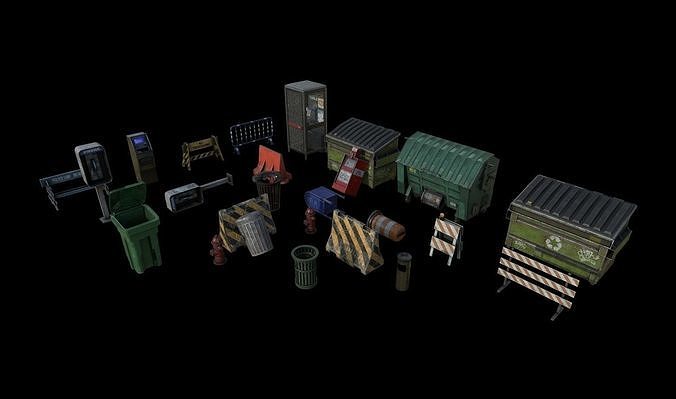 3D model Street Props Pack 2 VR / AR / low-poly | CGTrader