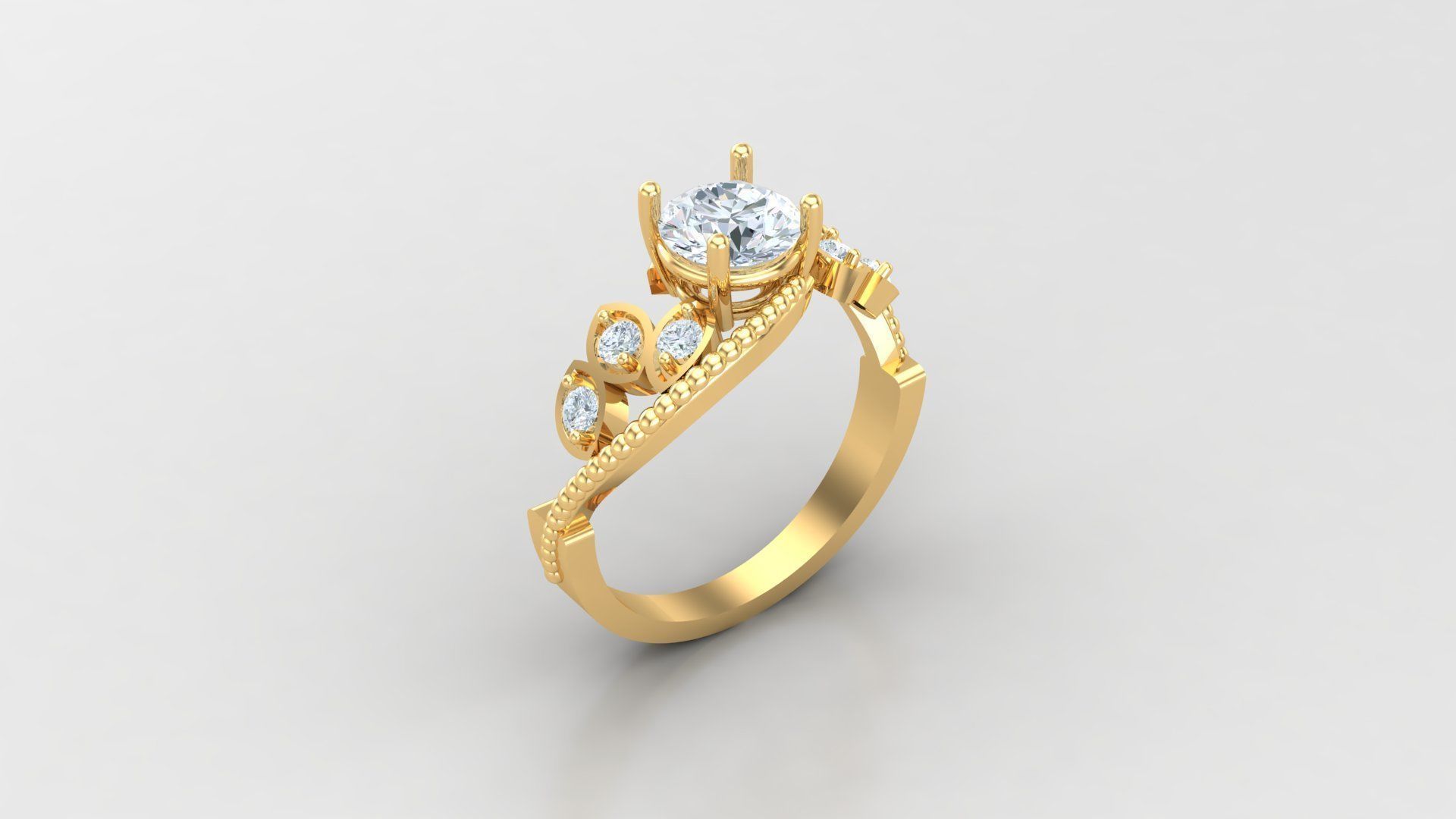 Solitaire Women Ring Version 2 SLT 2 3D model 3D printable | CGTrader