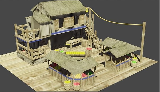 market 3D model rigged | CGTrader