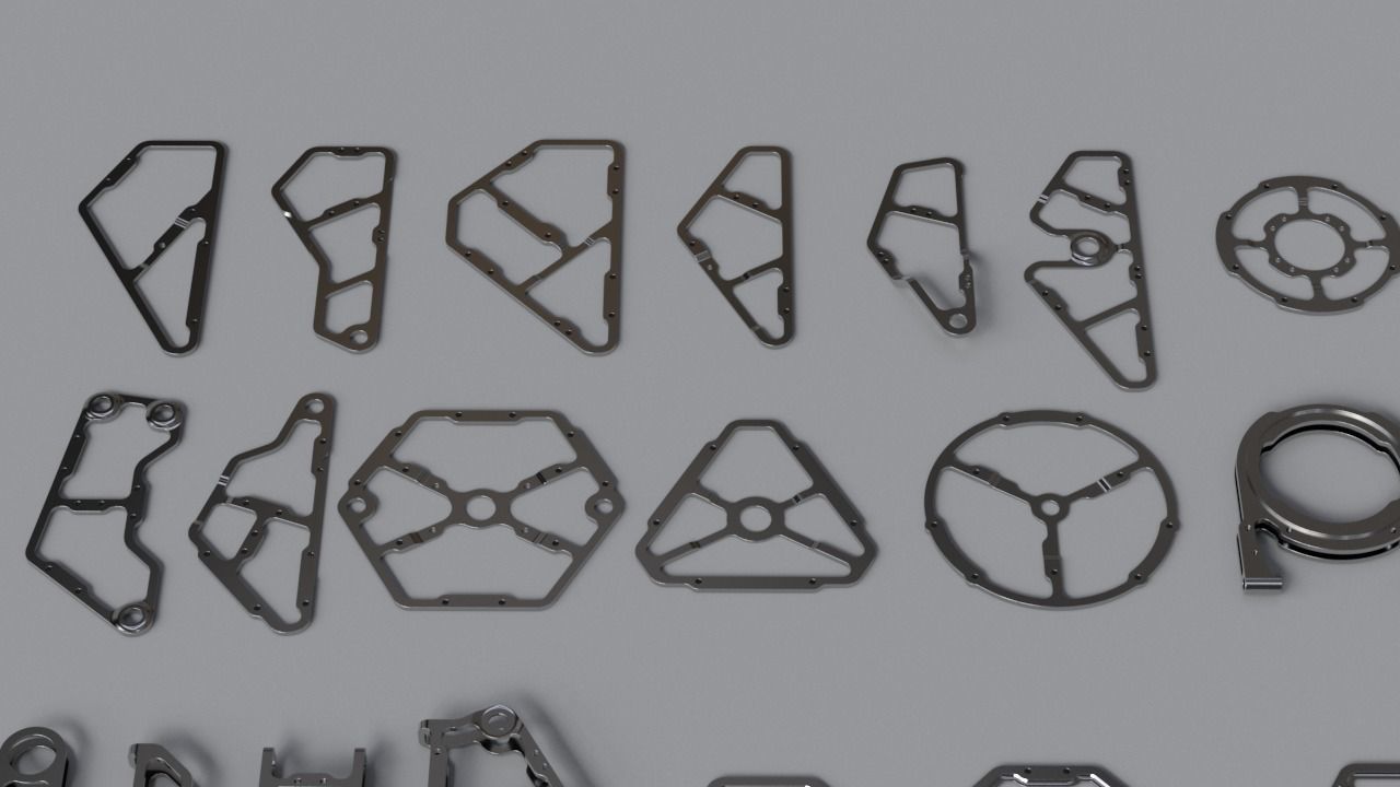 Machined Mecha Parts Kit-Bash 3D model | CGTrader