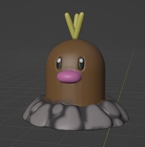 Diglett Alolan Form 3D model 3D printable | CGTrader