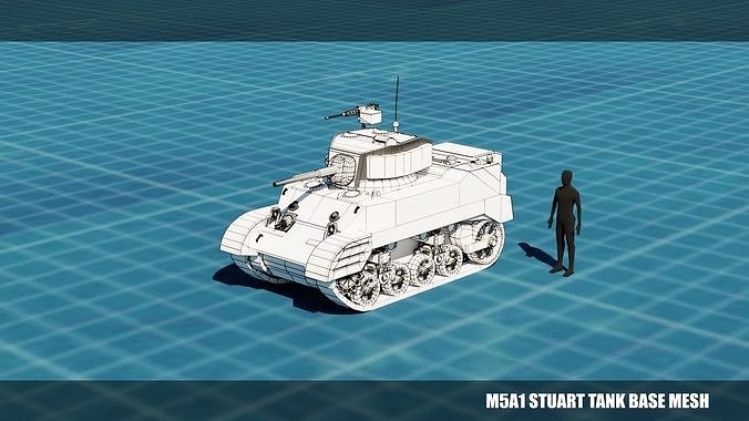 3D model M5A1 Stuart Tank Base Mesh VR / AR / low-poly | CGTrader