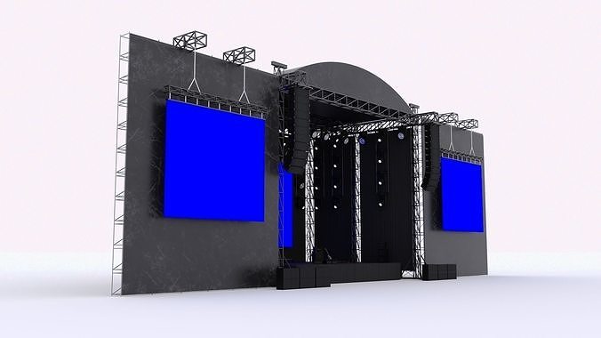 Concert Stage Truss and Line Array 3D model | CGTrader