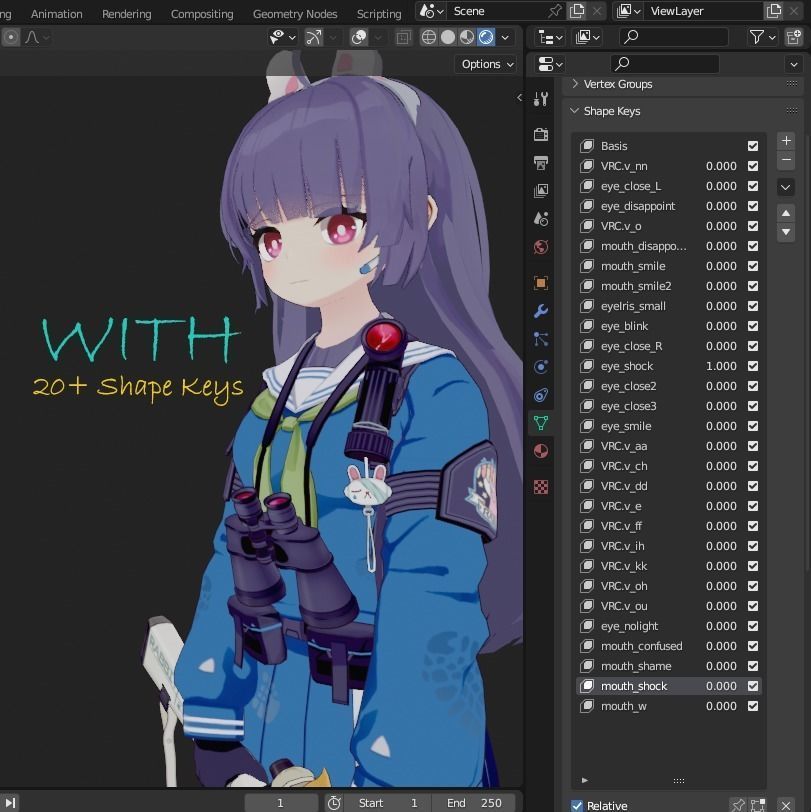 3D model Anime Girl 3D Model Rigged VR / AR / low-poly | CGTrader