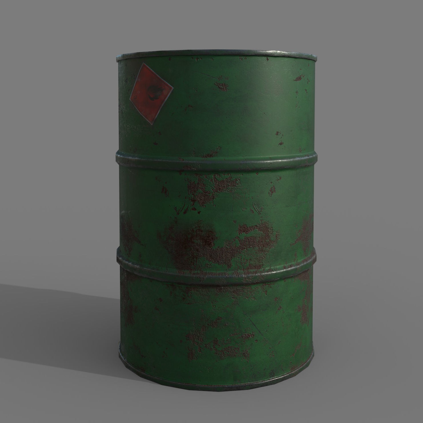3D model Barrel 200 liters Green Rust VR / AR / low-poly | CGTrader