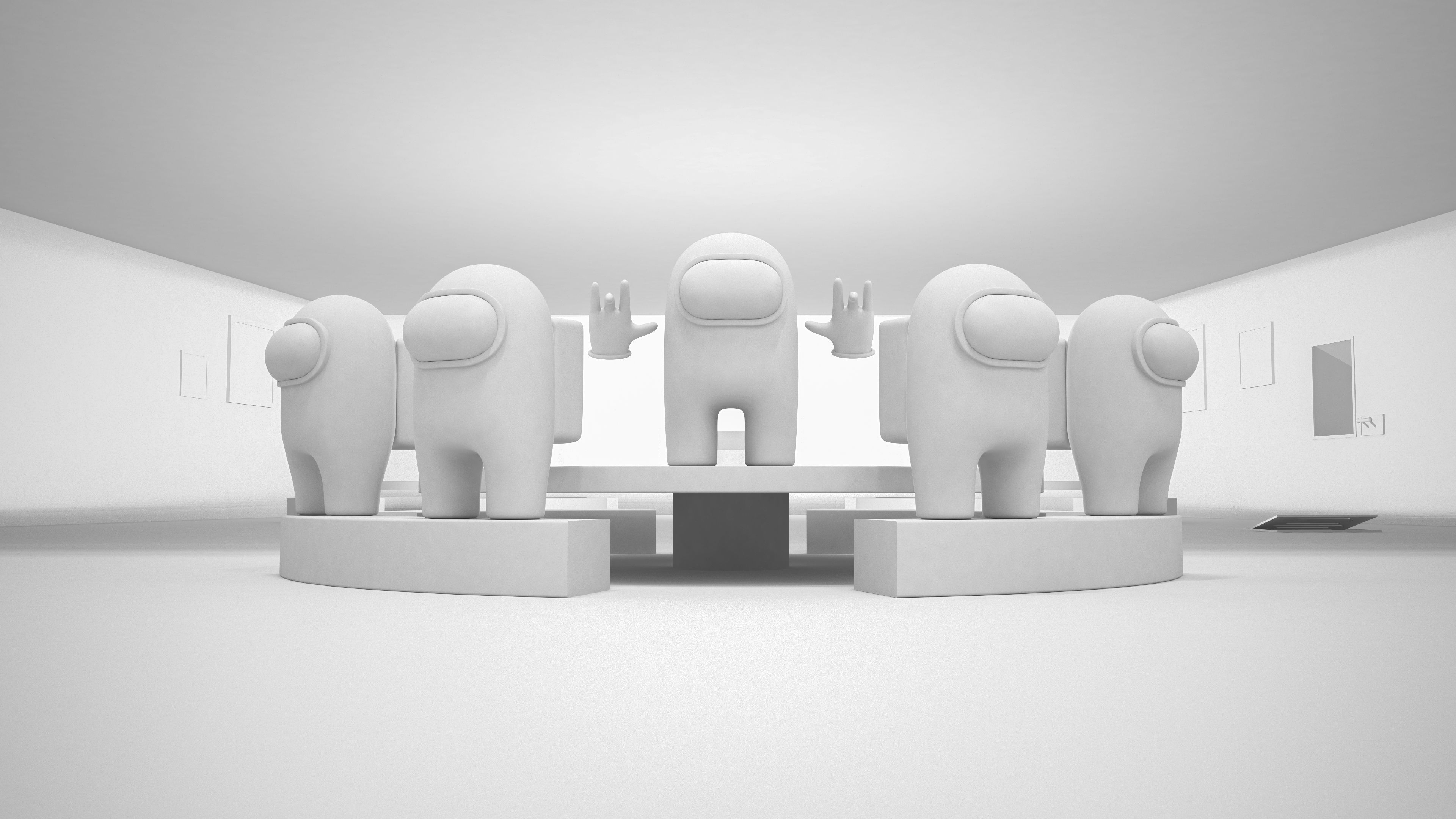 Among us 3d full scene modeling on cafeteria 3D model | CGTrader