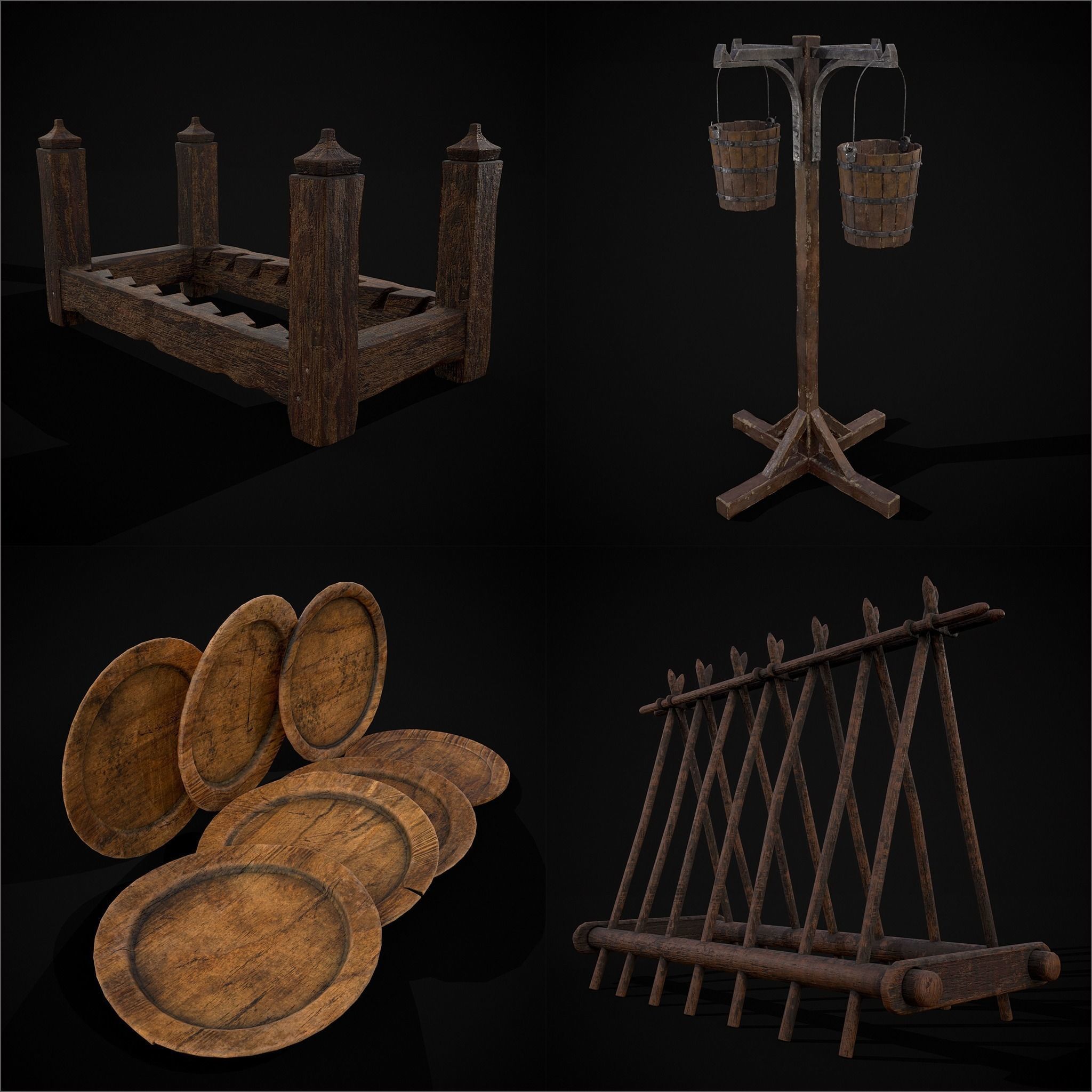 3D Model Collection Medieval Prop Mix Thirty Four VR / AR / low-poly ...
