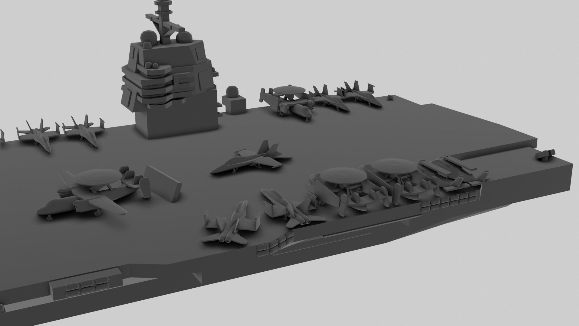 USS Gerald R Ford - Model for small scale printing 3D model 3D ...