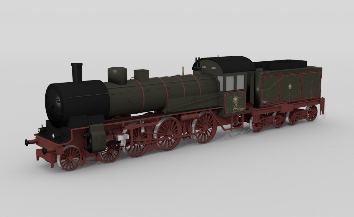 German historical steam locomotive P8 3D model | CGTrader