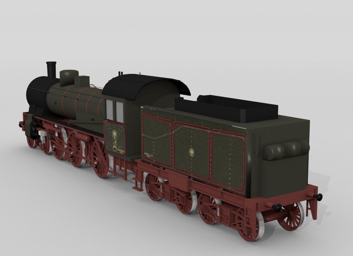German historical steam locomotive P8 3D model | CGTrader