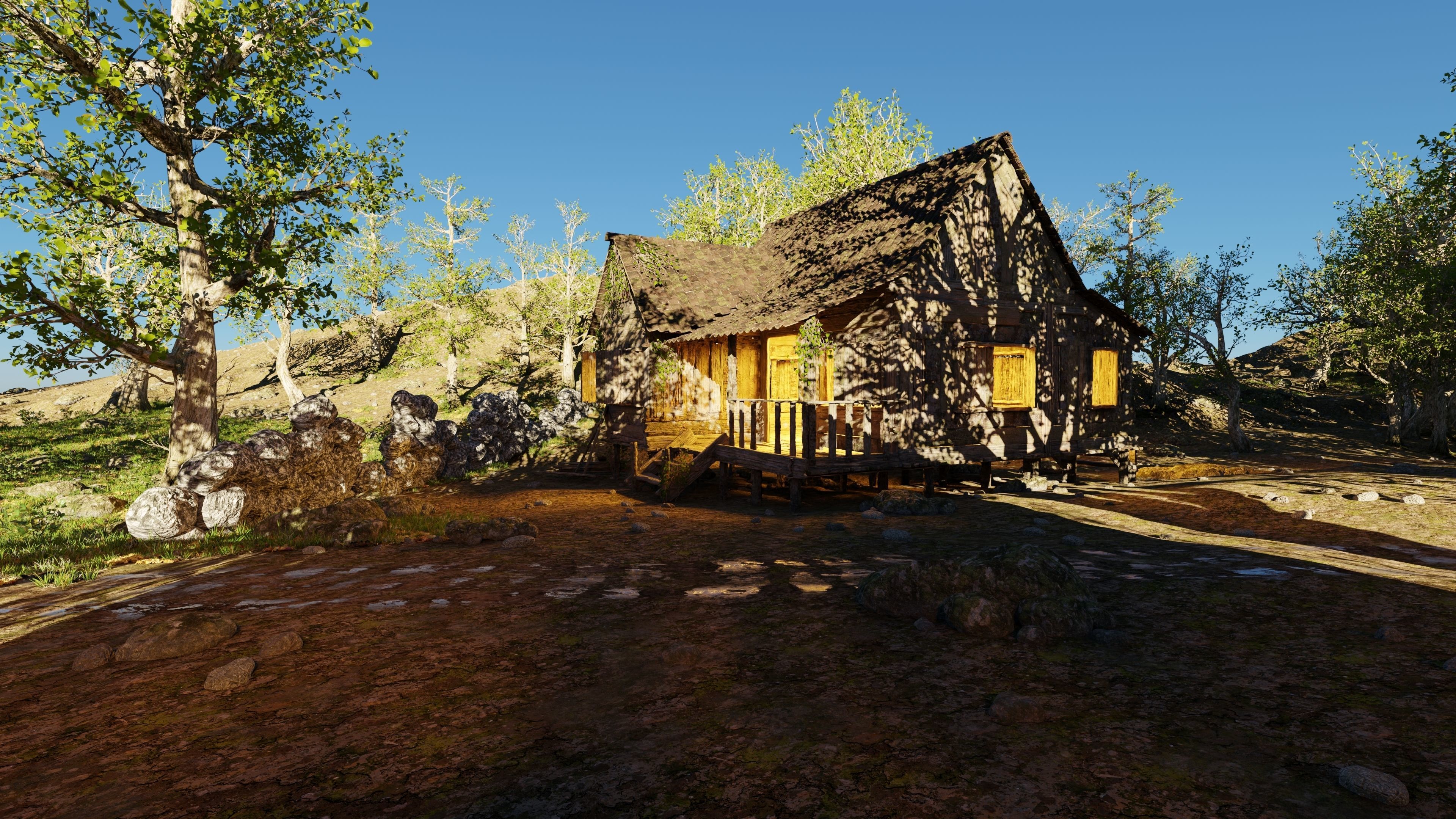 Cabins Scene 3D model | CGTrader
