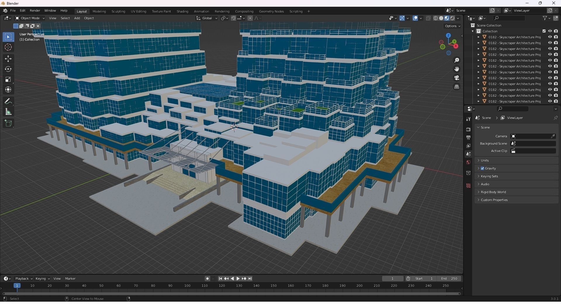 0182 - Skyscraper Architecture 3D Project - 2D Drawings 3D model | CGTrader