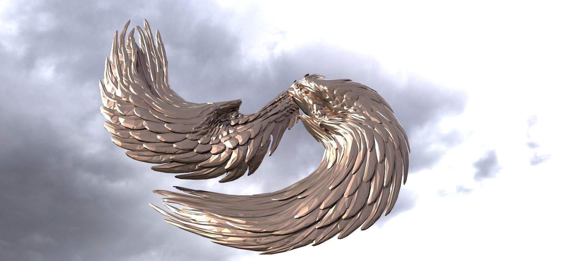 3D model Four Elements Angel Wind Wings Low poly VR / AR / low-poly ...