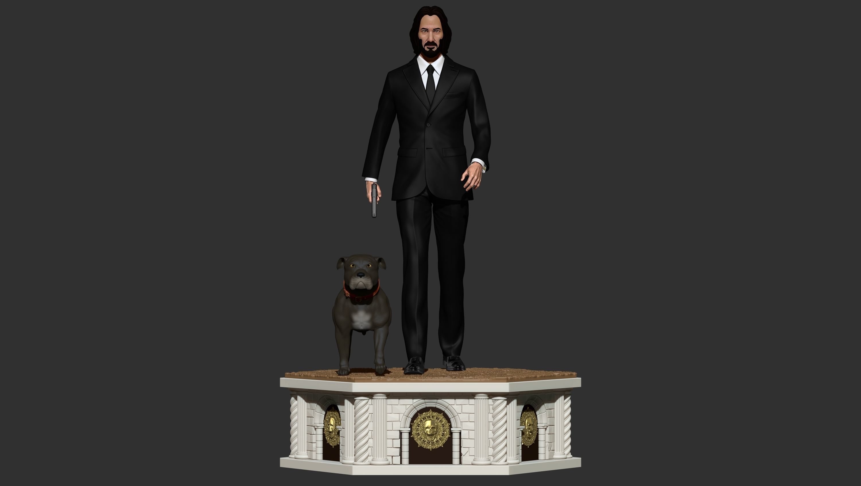 John Wick figure 3D model 3D printable | CGTrader