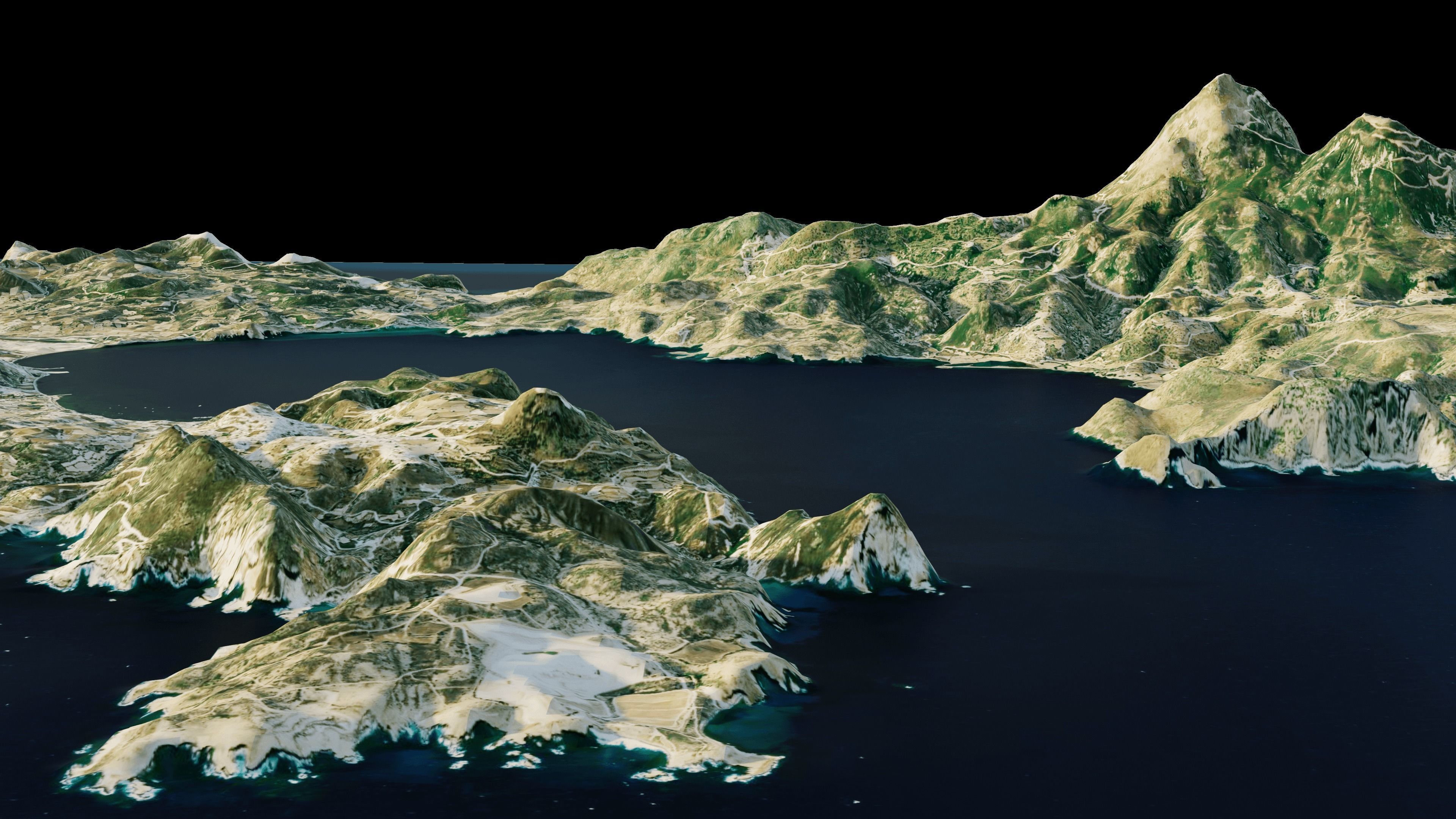 Milos island terrain 3d model 3D model | CGTrader