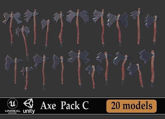 3D model Axe Pack C VR / AR / low-poly | CGTrader