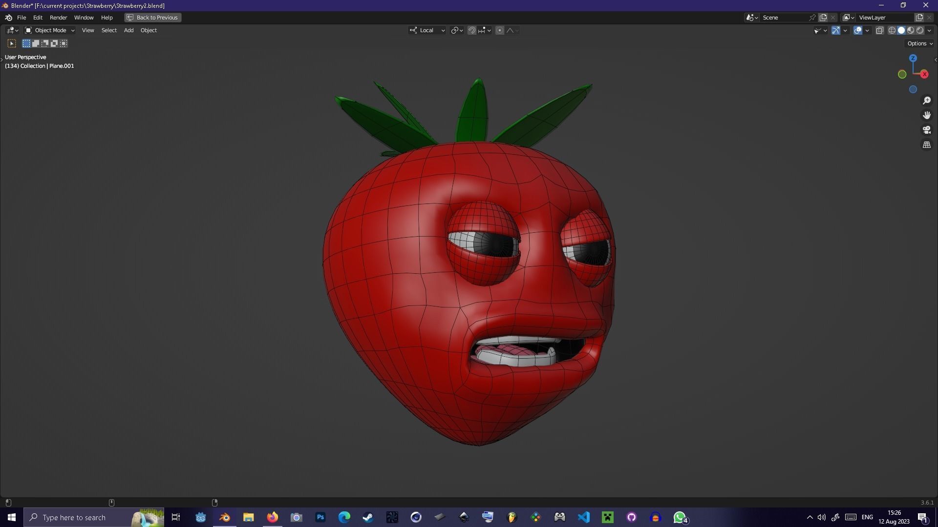 3D model Simple Strawberry Facial Rig with Bendy Bones VR / AR / low ...