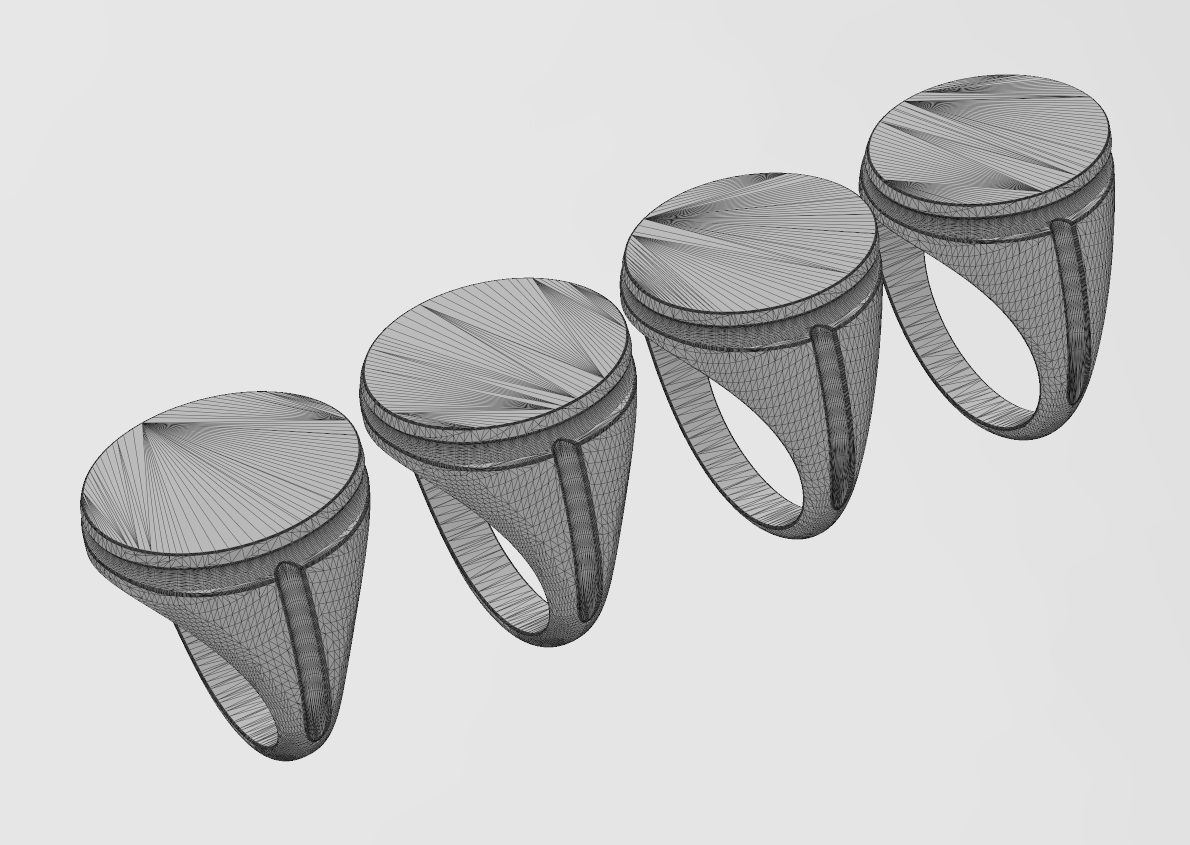 Grooved oval signet US sizes 7to10 3D model 3D printable | CGTrader