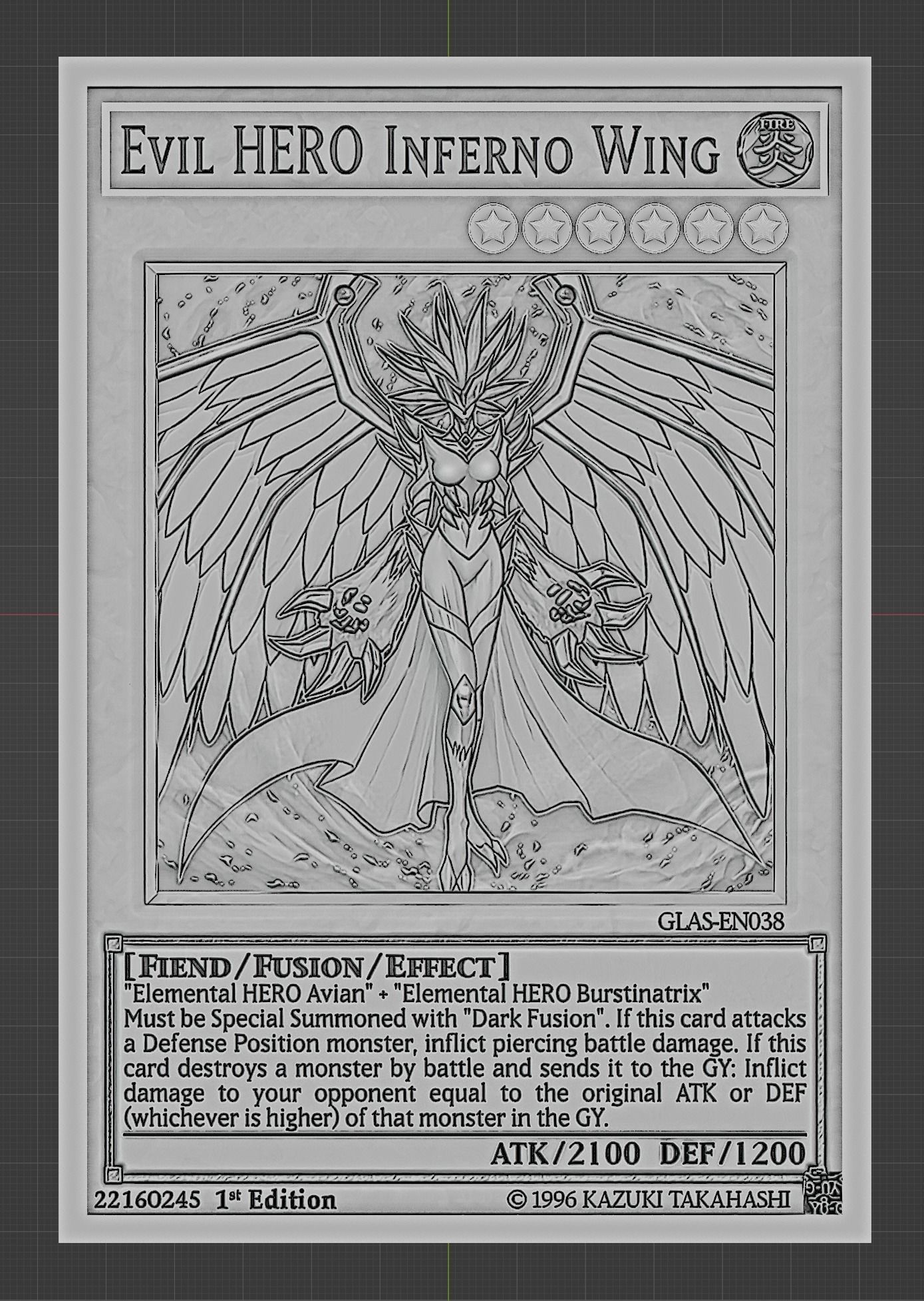 elemental hero inferno wing - yugioh 3D model 3D printable | CGTrader