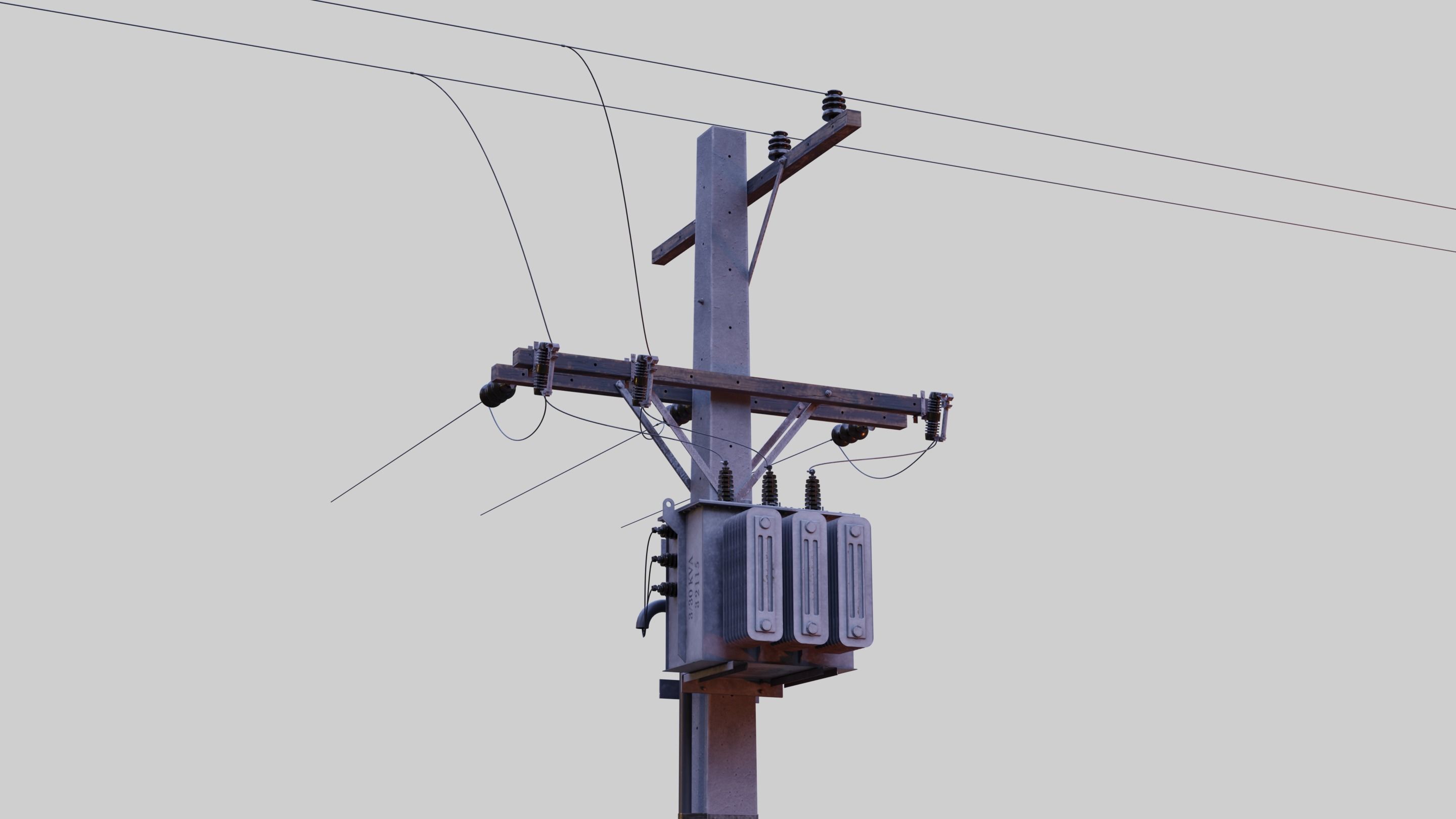 Pole with trafo and devices 3D model | CGTrader