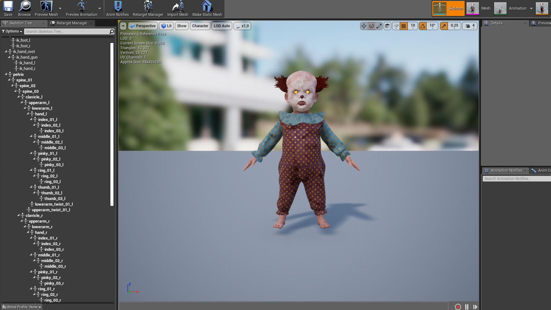 3D model Scary Baby Clown game character for Horror games VR / AR / low ...