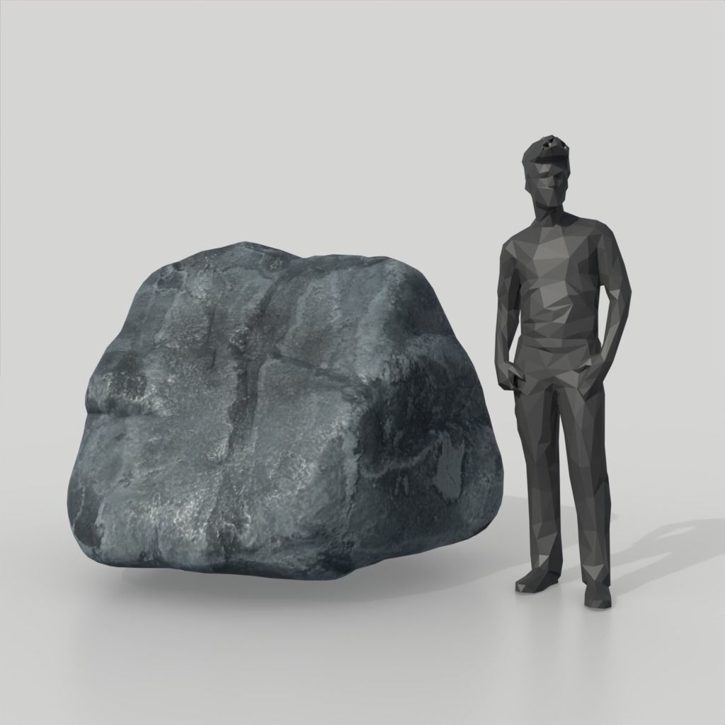 3D model Low poly Simple Boulder Rock 230420 VR / AR / low-poly | CGTrader