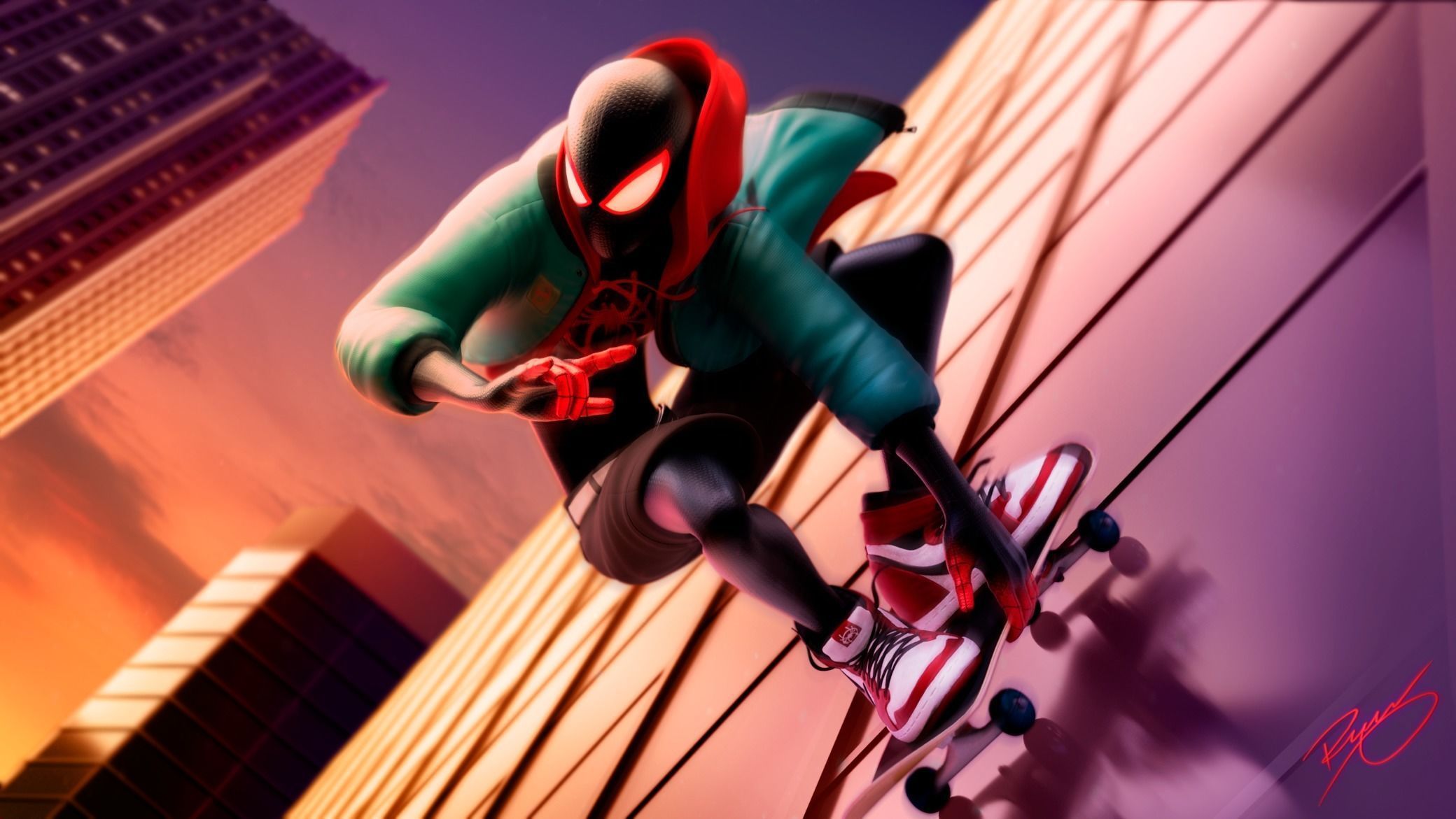 Miles Morales - Spider-Man Across the Spider-Verse Maya rig 3D model rigged | CGTrader