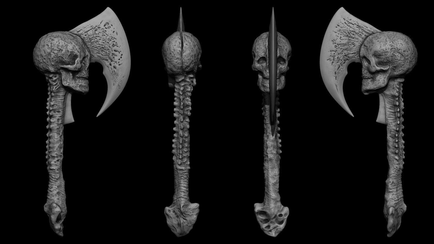 3D PRINTABLE SHAMAN PREDATOR SKULL AXE WEAPON 3D model 3D printable | CGTrader