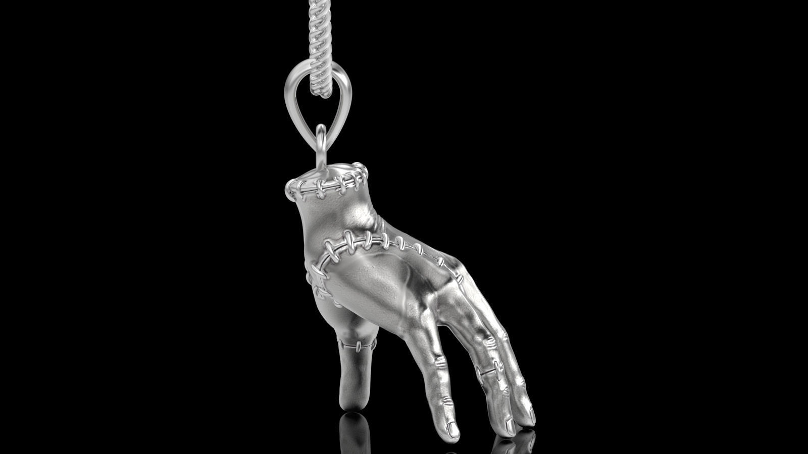 Wednesday hand pendant silver gold printable jewelry 3D model 3D model ...