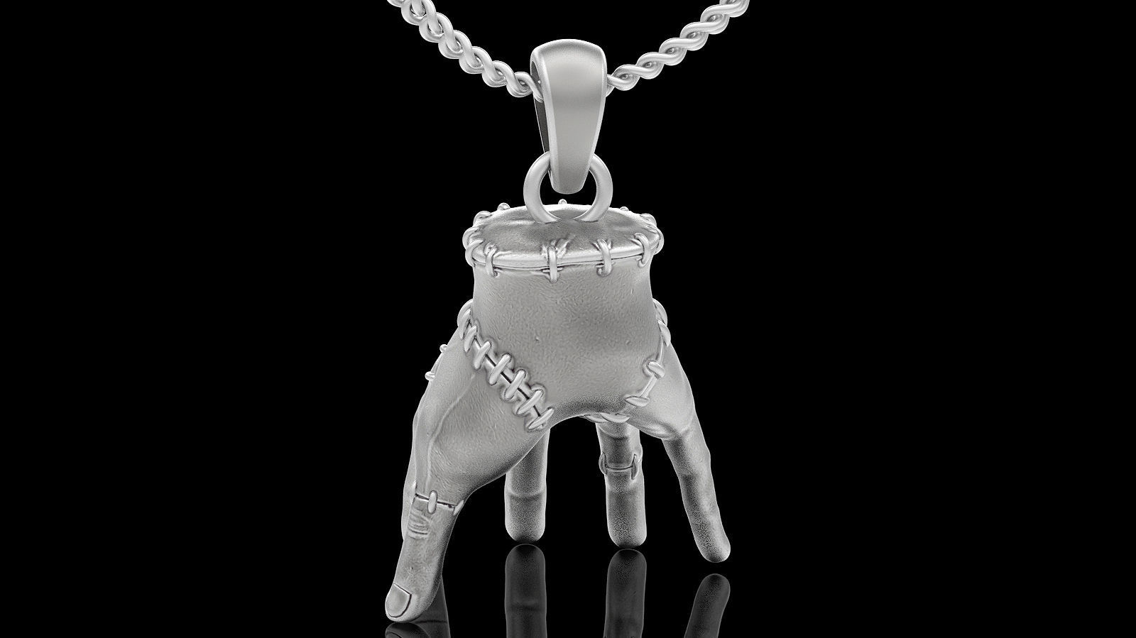 Wednesday hand pendant silver gold printable jewelry 3D model 3D model ...