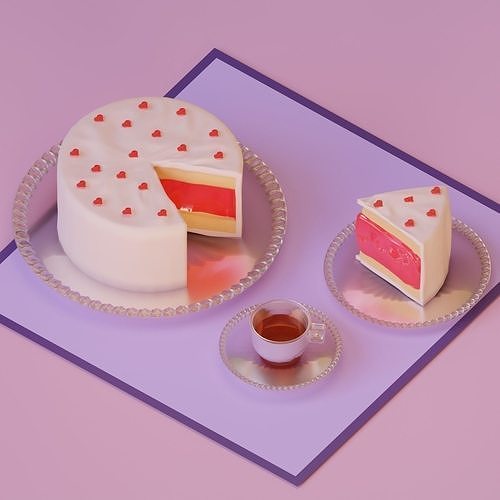 3D model heart cake pack VR / AR / low-poly | CGTrader