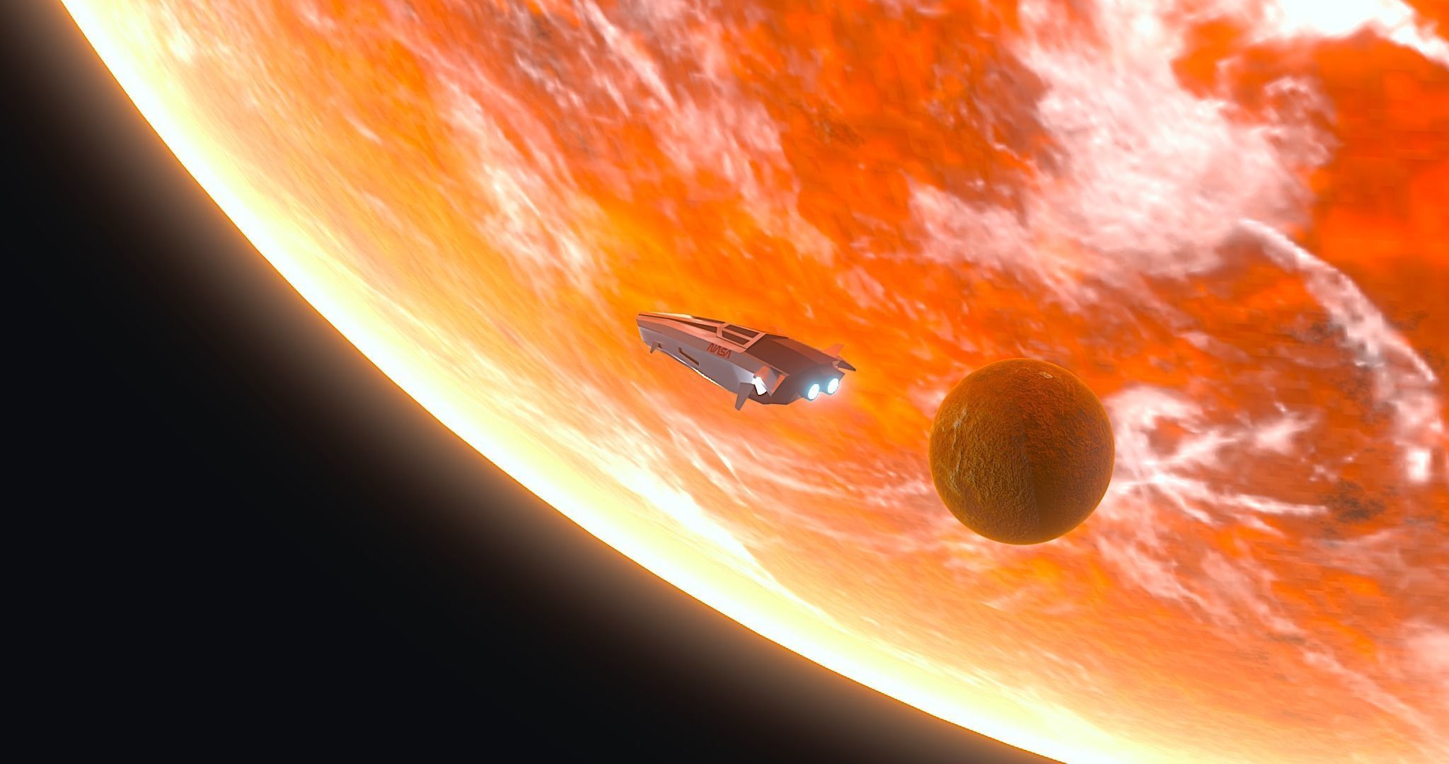 Planet Venus With Spaceship And Asteroids 3d Model Cgtrader