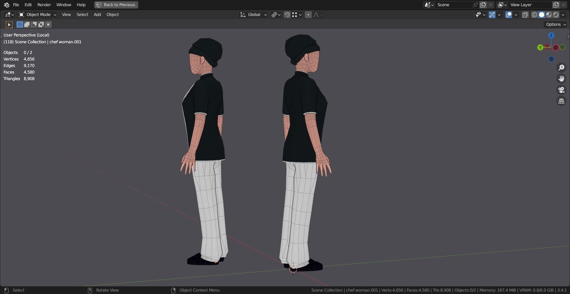 3D model CHEF WOMAN BASE MESH MODEL VR / AR / low-poly | CGTrader