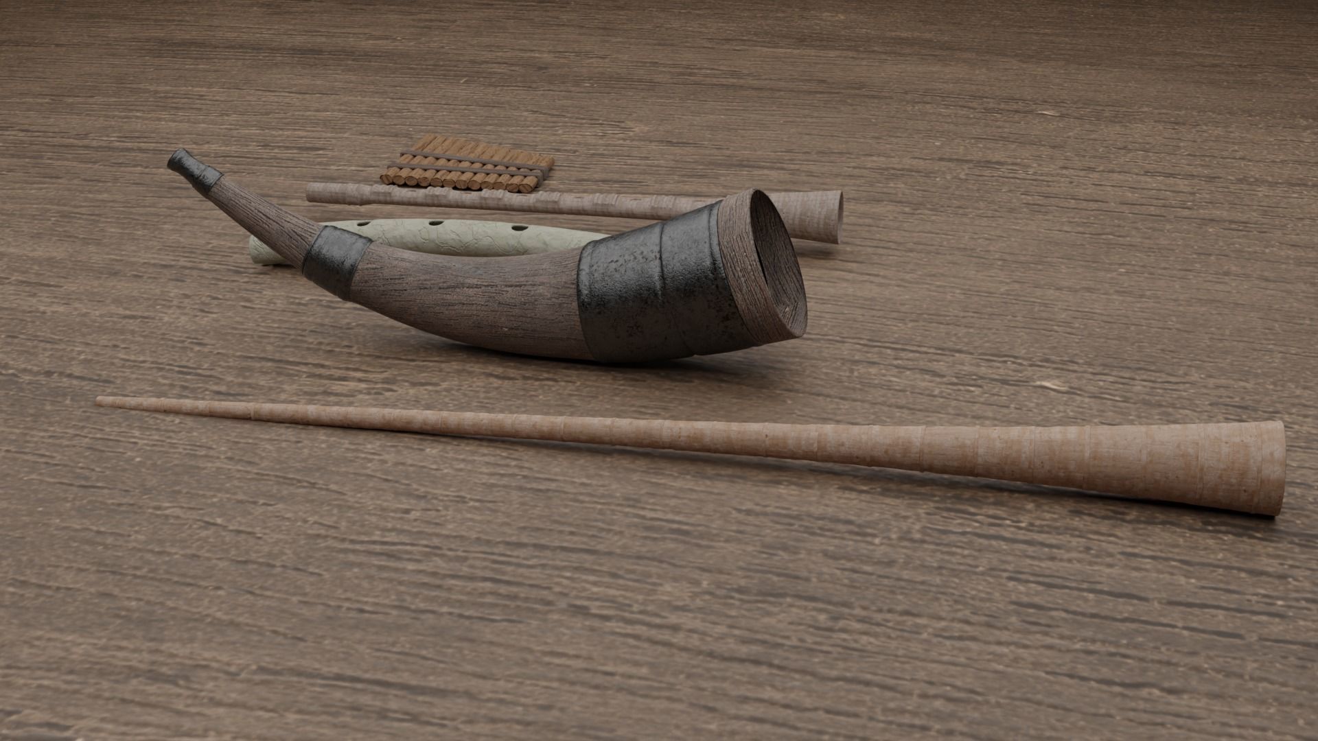 Viking Woodwind instruments 3D model | CGTrader