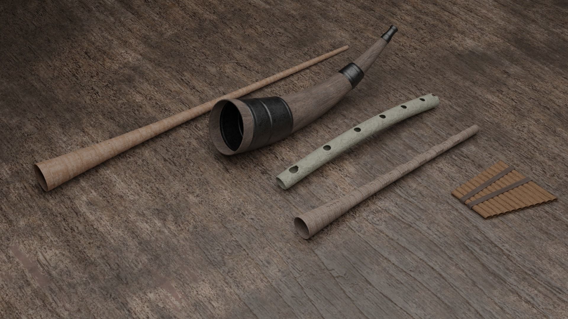 Viking Woodwind instruments 3D model | CGTrader