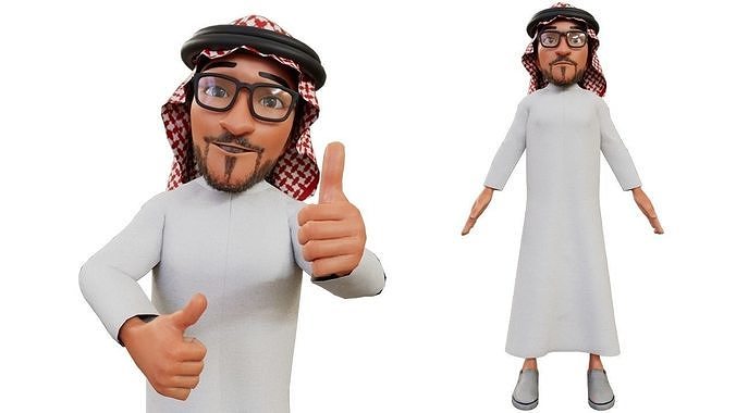 3D model Arab man Rigged Character 3d Model VR / AR / low-poly | CGTrader