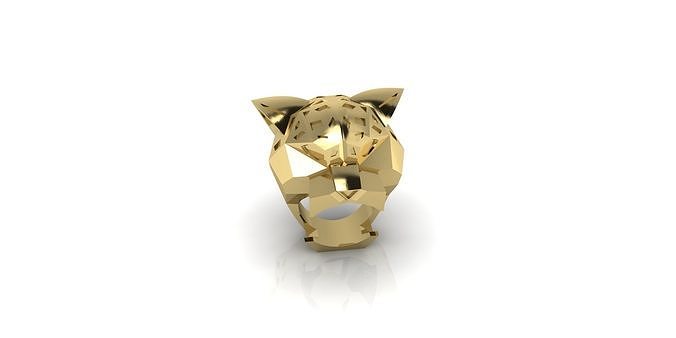 Faceted Panther Ring free 3D model 3D printable | CGTrader