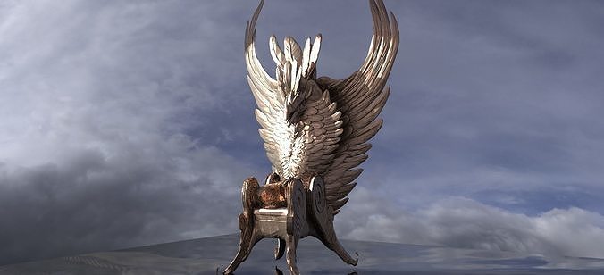 3D model Feathered angel wing Throne Large Low poly VR / AR / low-poly ...