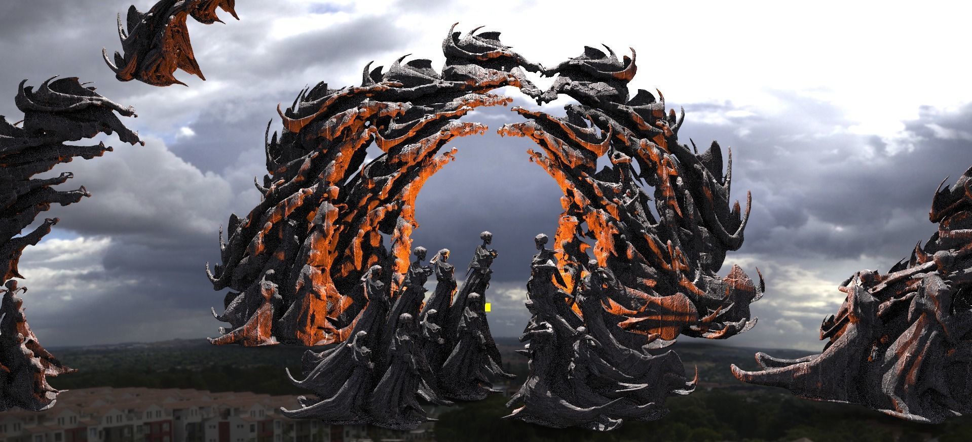 3D model Dantes Inferno Ghost Archway Low poly VR / AR / low-poly ...