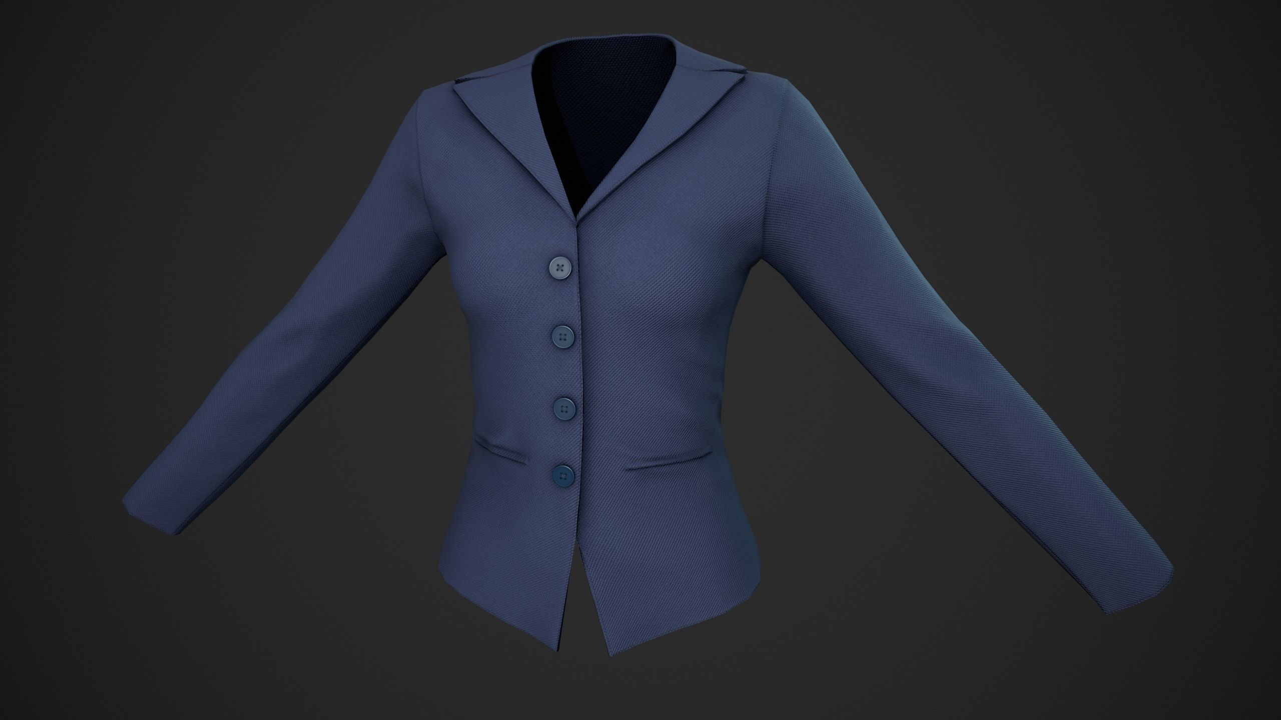 3D model Blue Woman Blazer VR / AR / low-poly | CGTrader