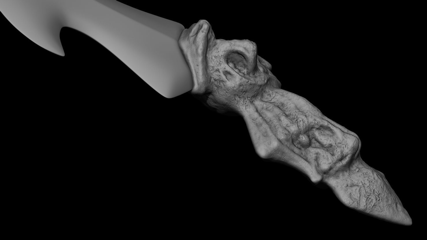 3D PRINTABLE SHAMAN PREDATOR SKULL AXE AND CEREMONIAL DAGGER 3D model 3D printable | CGTrader