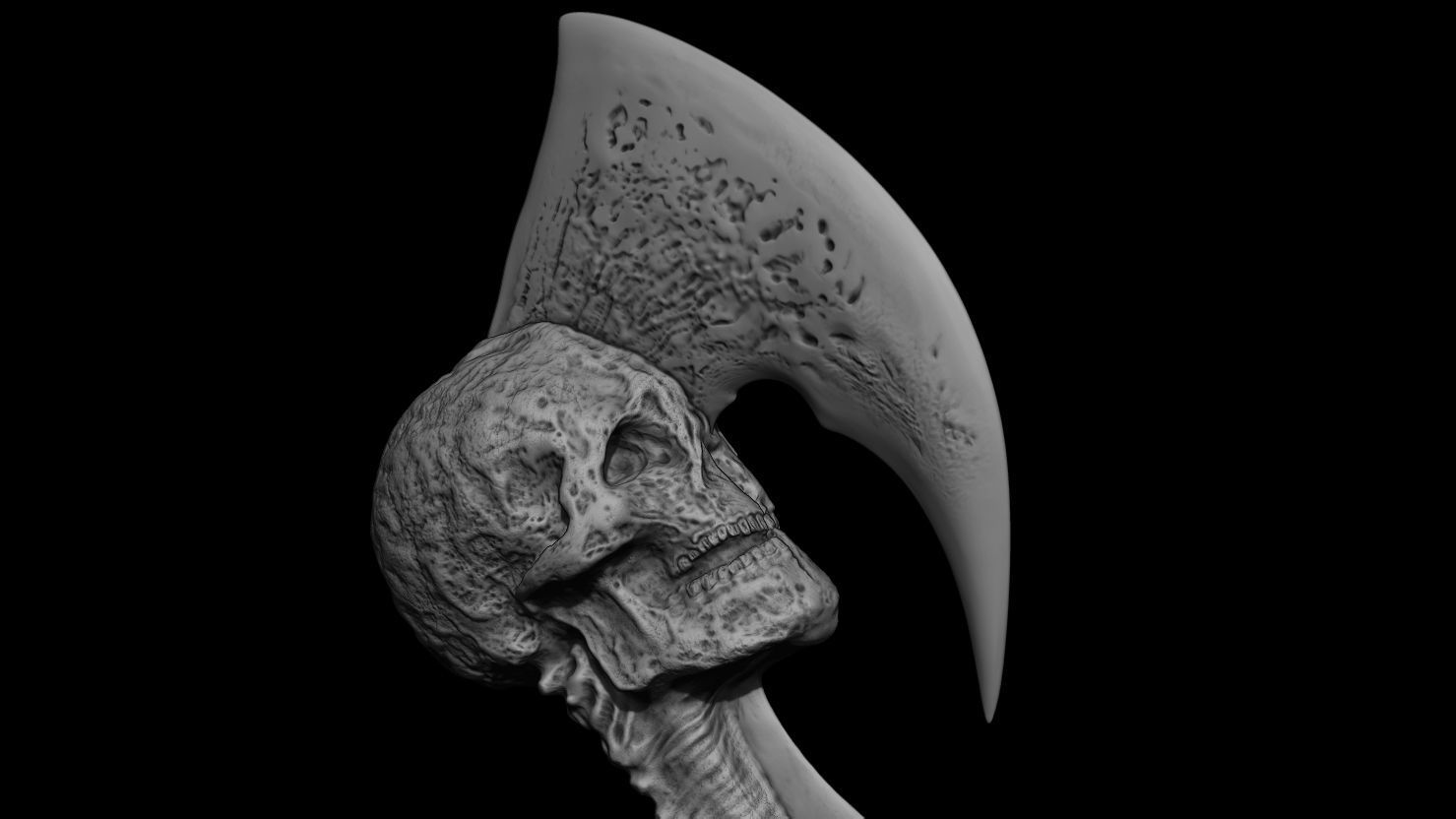 3D PRINTABLE SHAMAN PREDATOR SKULL AXE AND CEREMONIAL DAGGER 3D model 3D printable | CGTrader