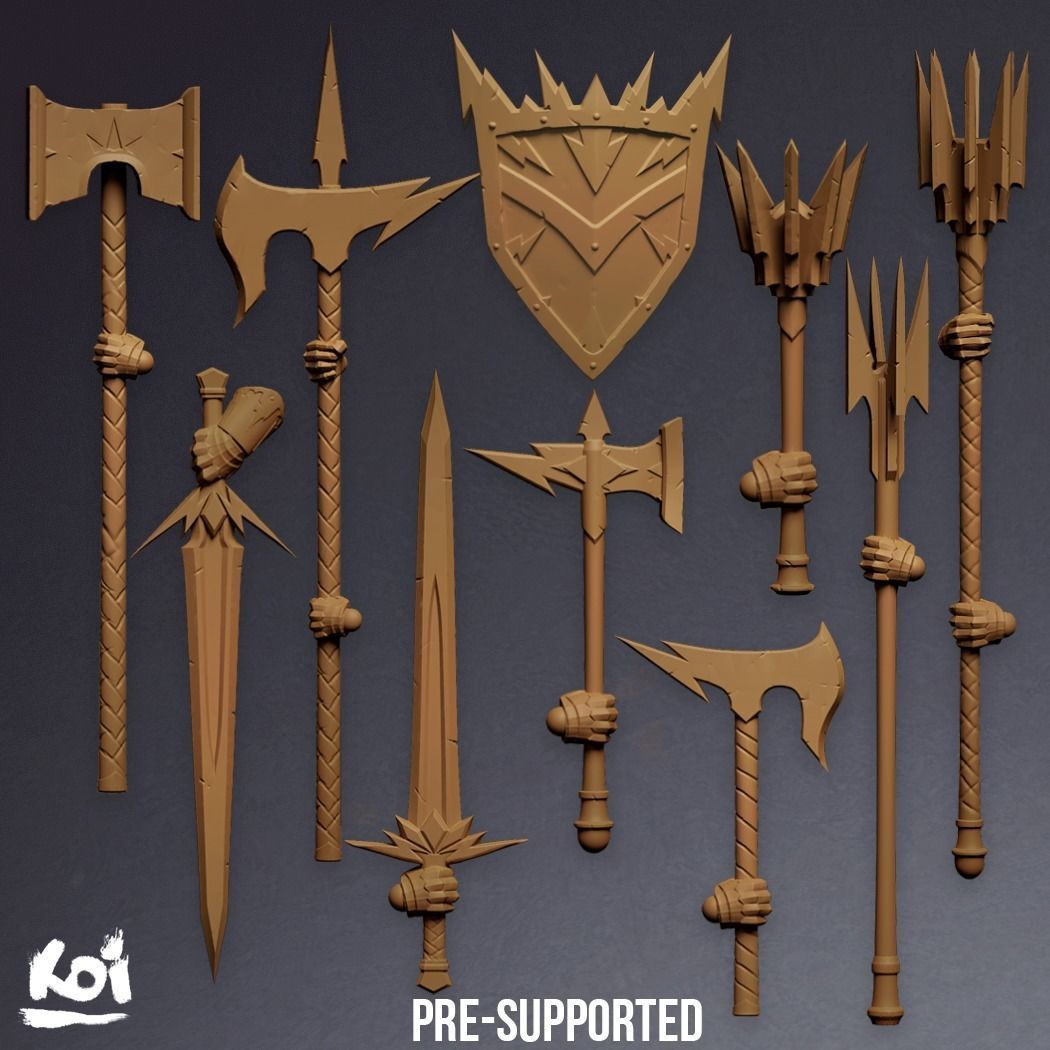 Heralds of the Storm - Weapon Set 3D model 3D printable | CGTrader