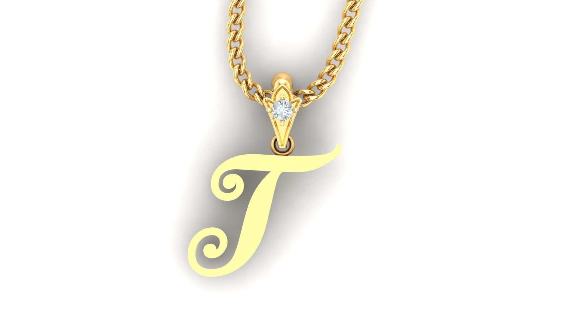 alphabet fonts pendant Letter T 3D model | CGTrader
