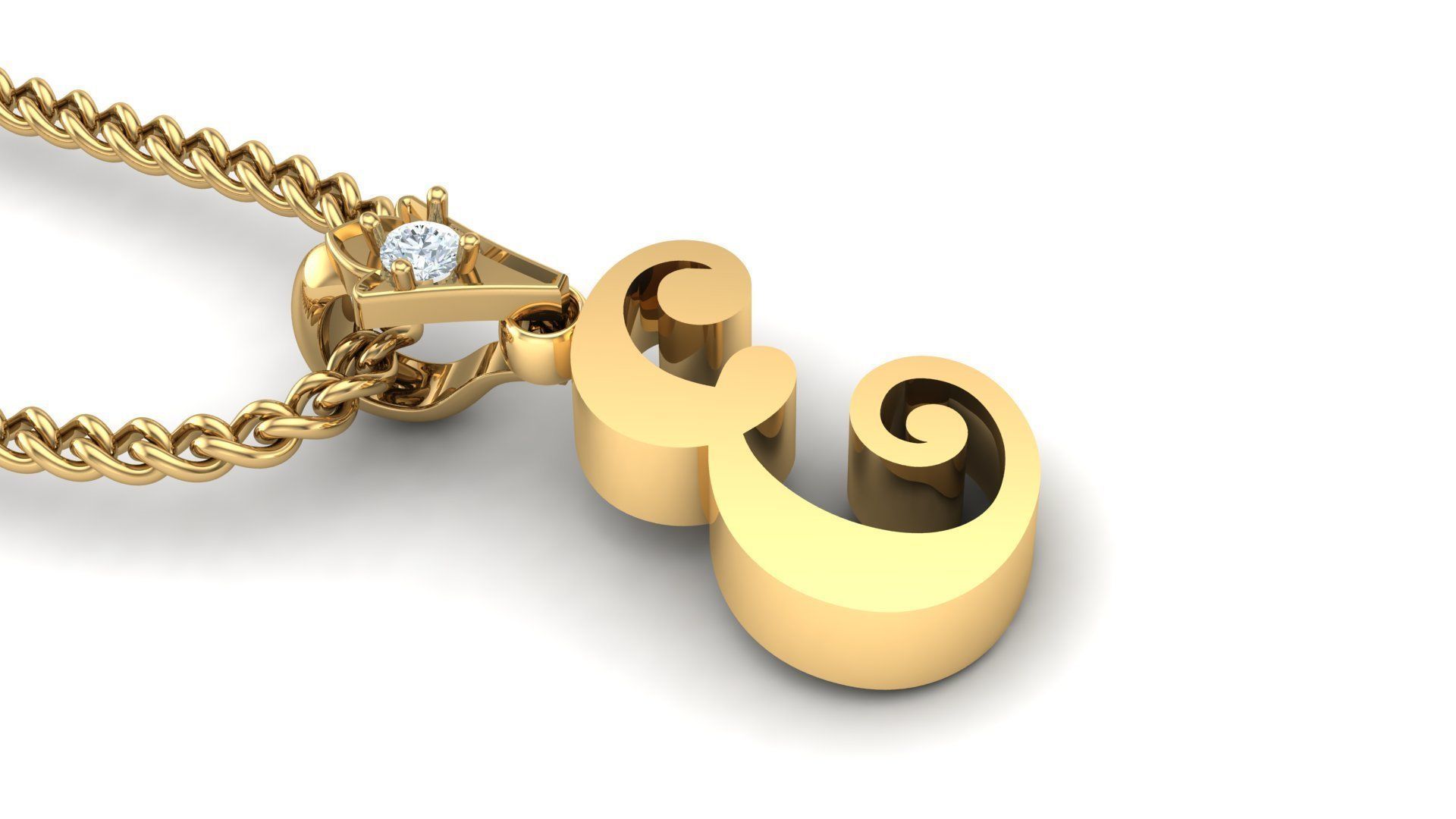 alphabet fonts pendant Letter E 3D model | CGTrader