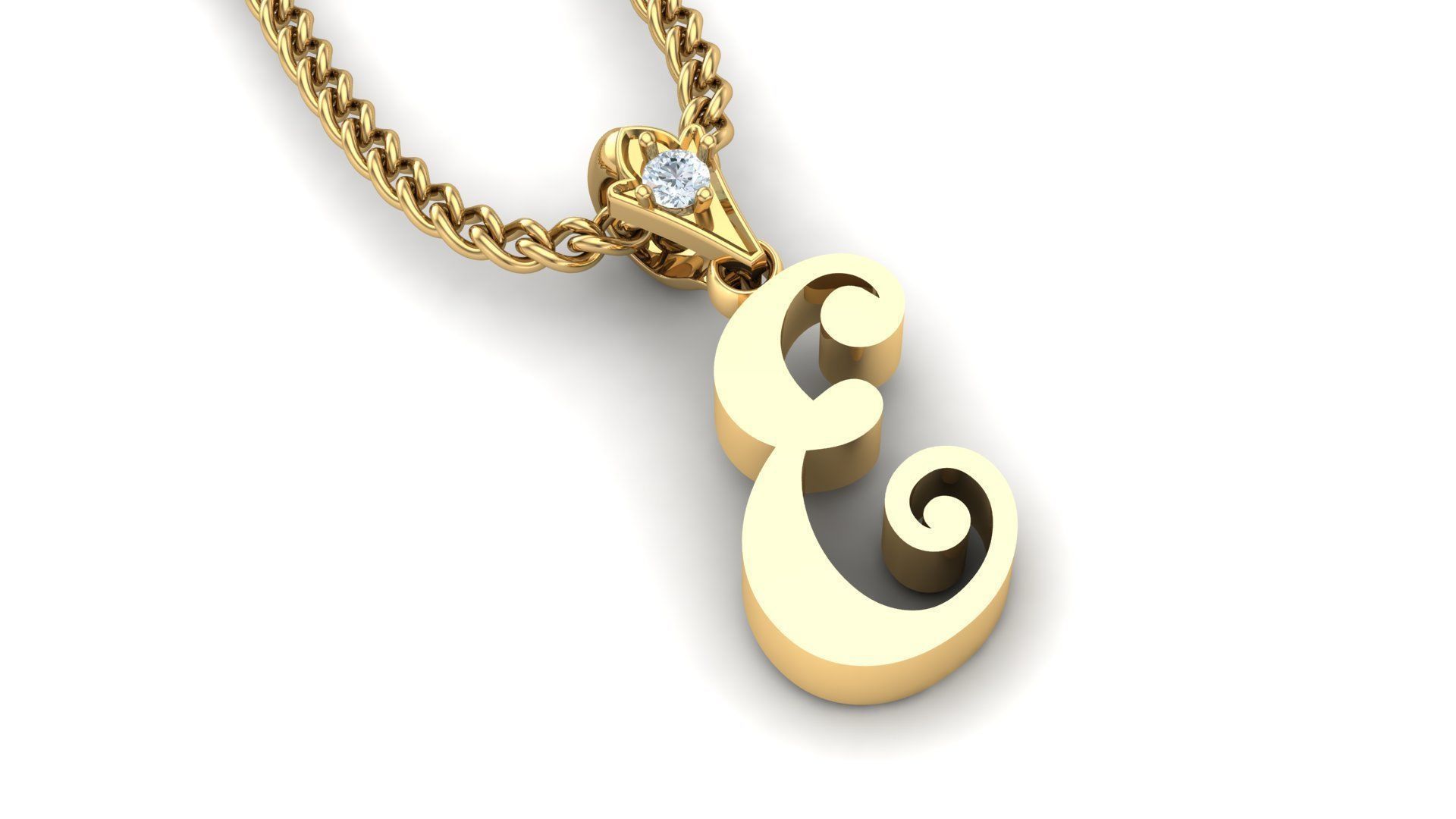 alphabet fonts pendant Letter E 3D model | CGTrader