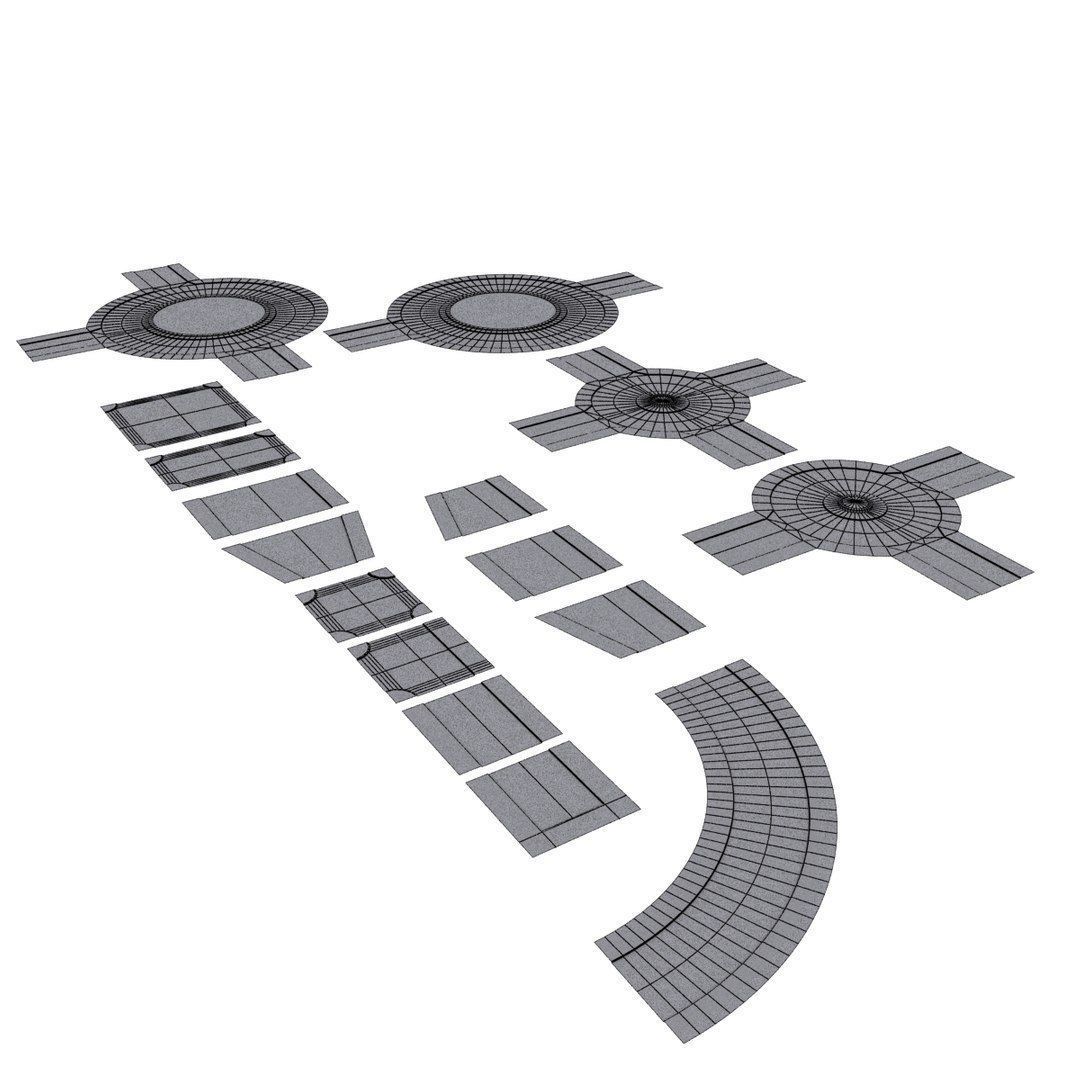 3D model Modular Road network VR / AR / low-poly | CGTrader